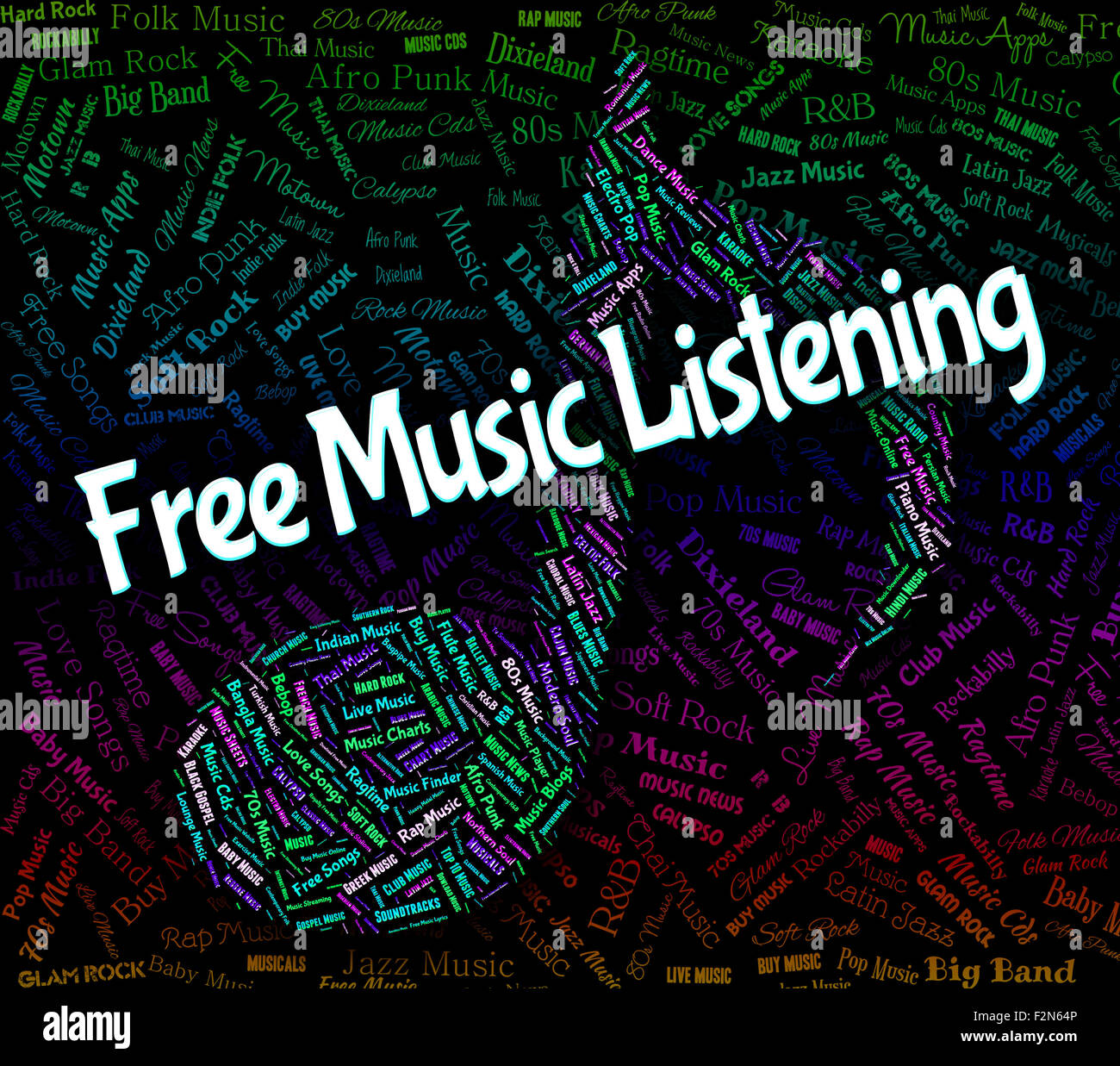 Free Music Listening Meaning Without Charge And Handout Stock Photo - Alamy