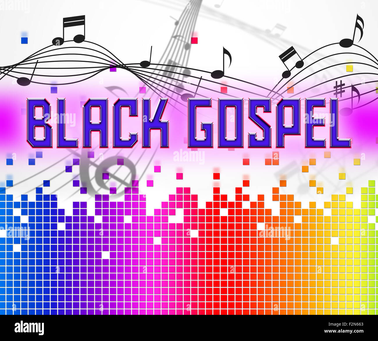Black Gospel Representing Sound Tracks And Song Stock Photo - Alamy