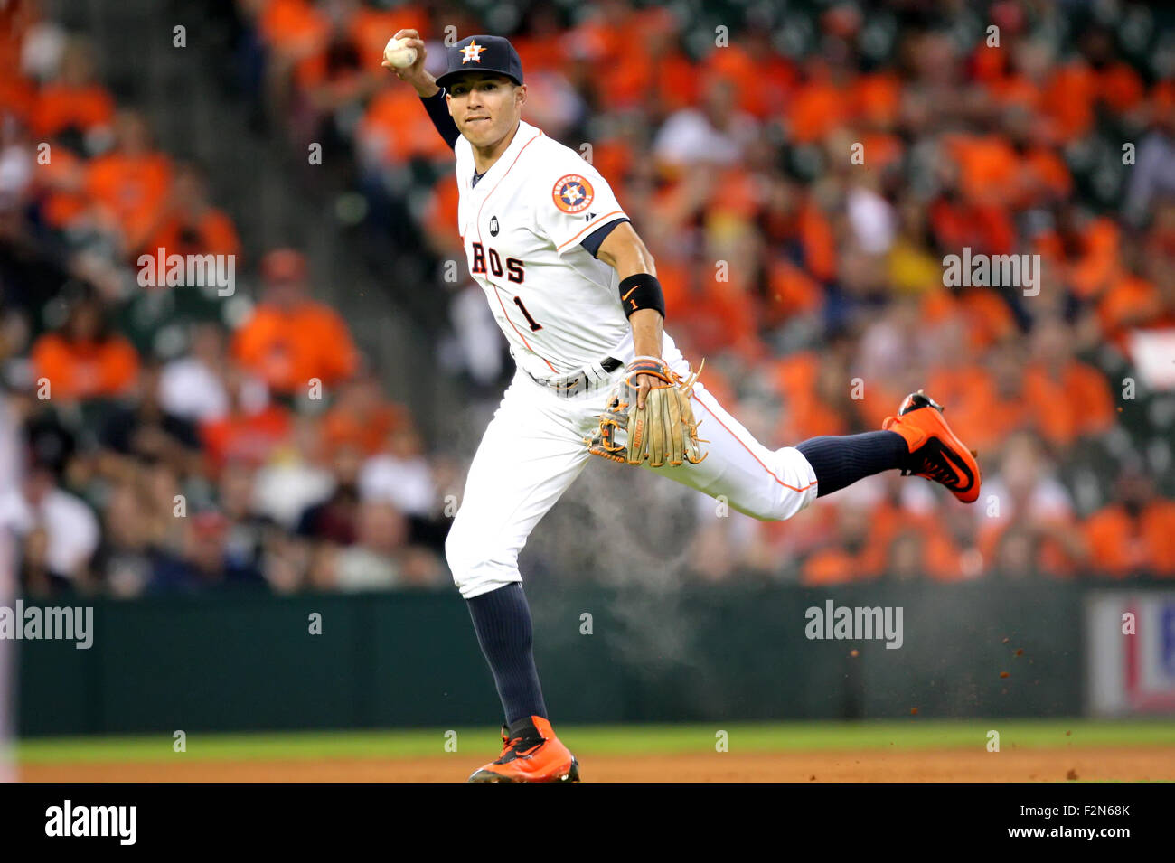Houston, TX, USA. 21st Sep, 2015. Houston Astros shortstop Carlos ...