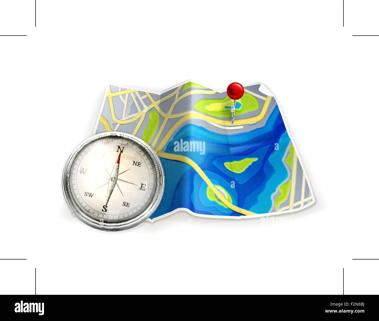 Map and compass Stock Vector Image & Art - Alamy