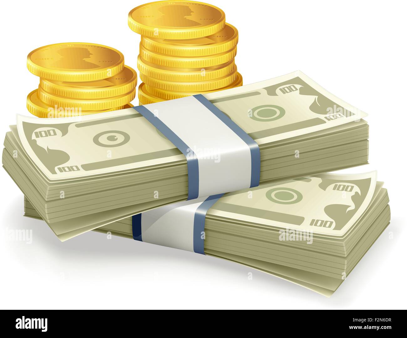 Paper Currency and coins, vector Stock Vector Image & Art - Alamy