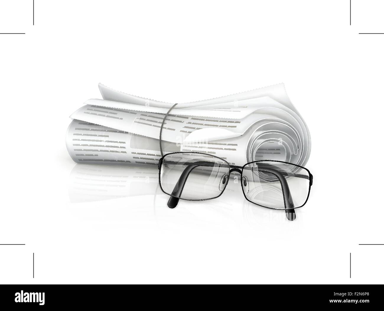 Daily news newspaper roll white Stock Vector Images - Alamy