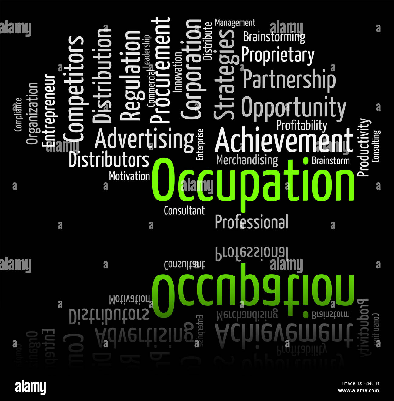 Occupation Word Representing Line Of Work And Text Employment Stock ...