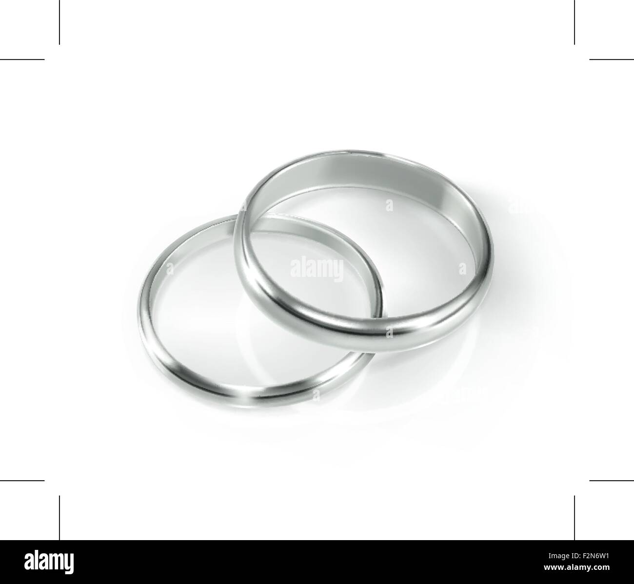 Pair of silver wedding rings, vector illustration Stock Vector Image ...
