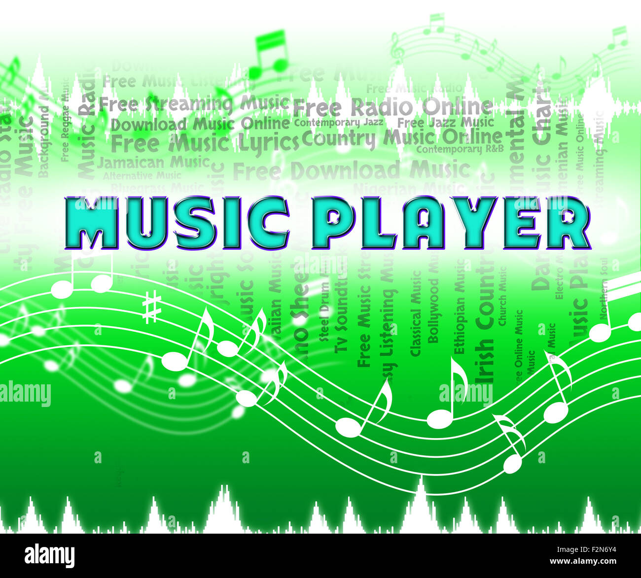 Music Player Showing Sound Track And Melody Stock Photo - Alamy