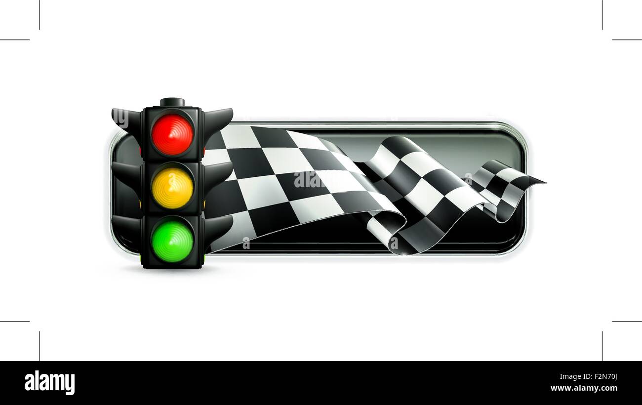 Racing banner with traffic lights Stock Vector Image & Art - Alamy