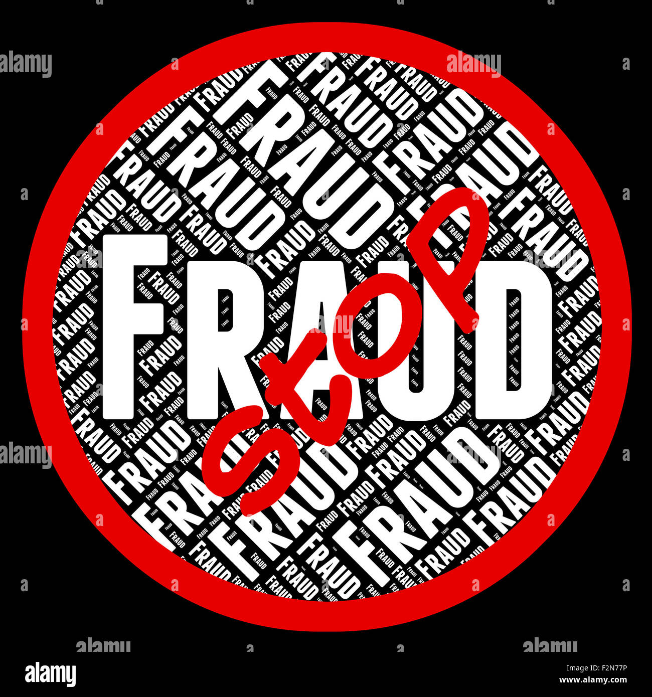 Stop Fraud Indicating Warning Sign And Swindle Stock Photo - Alamy