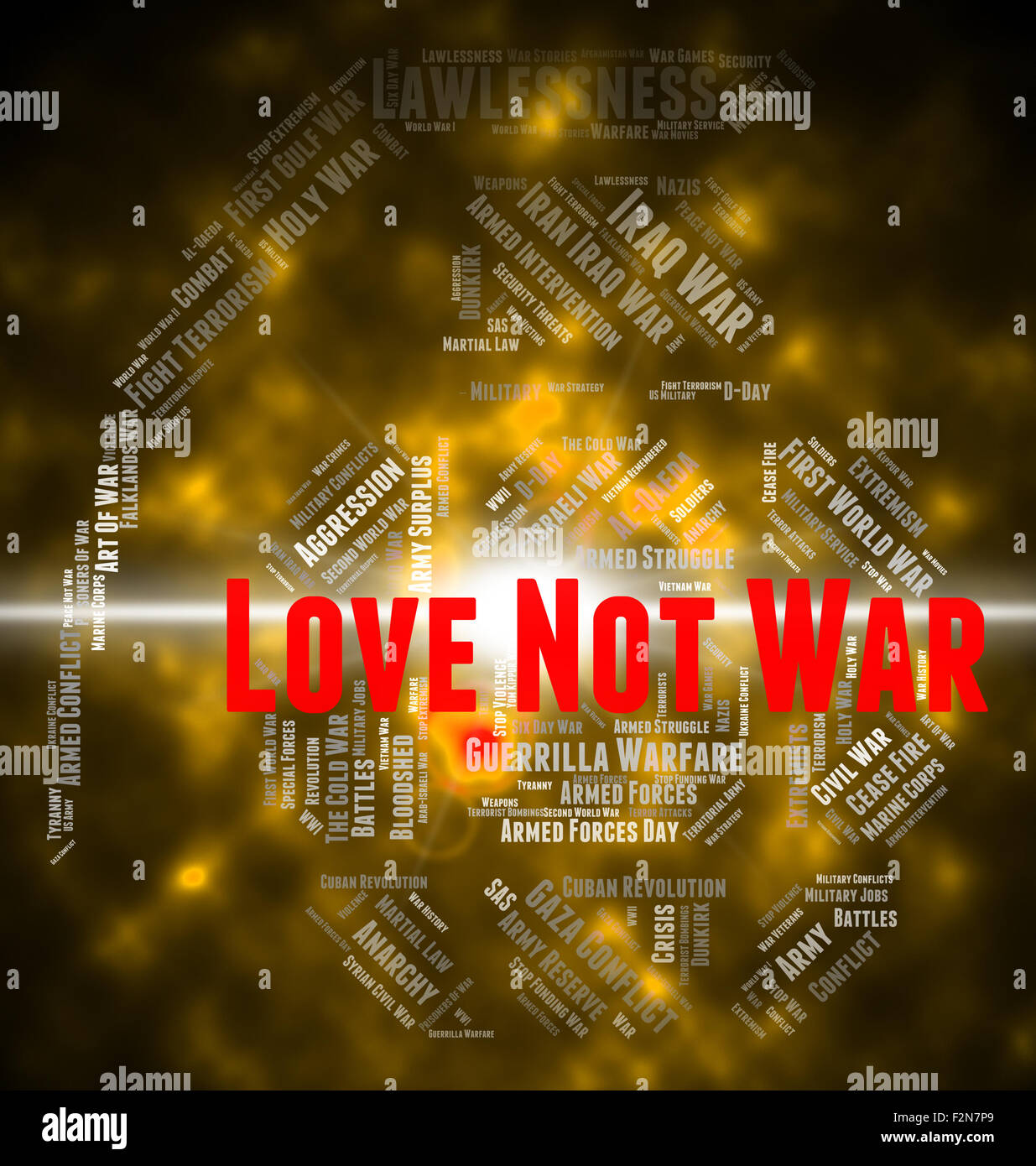 Love Not War Indicating Battle Romance And Fighting Stock Photo - Alamy