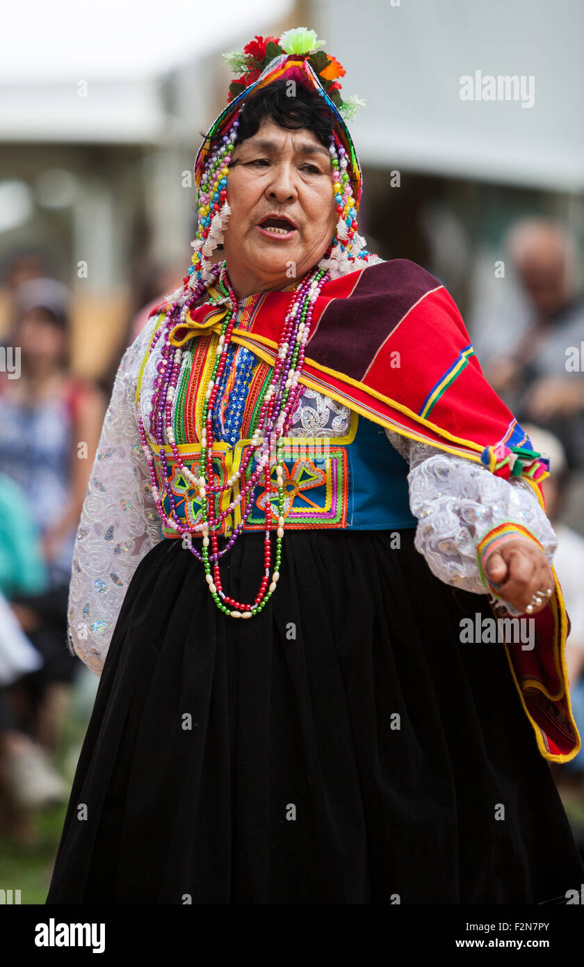 Woman Dancing the Sarawja Dance, a Traditional Aymara Dance, Performed ...