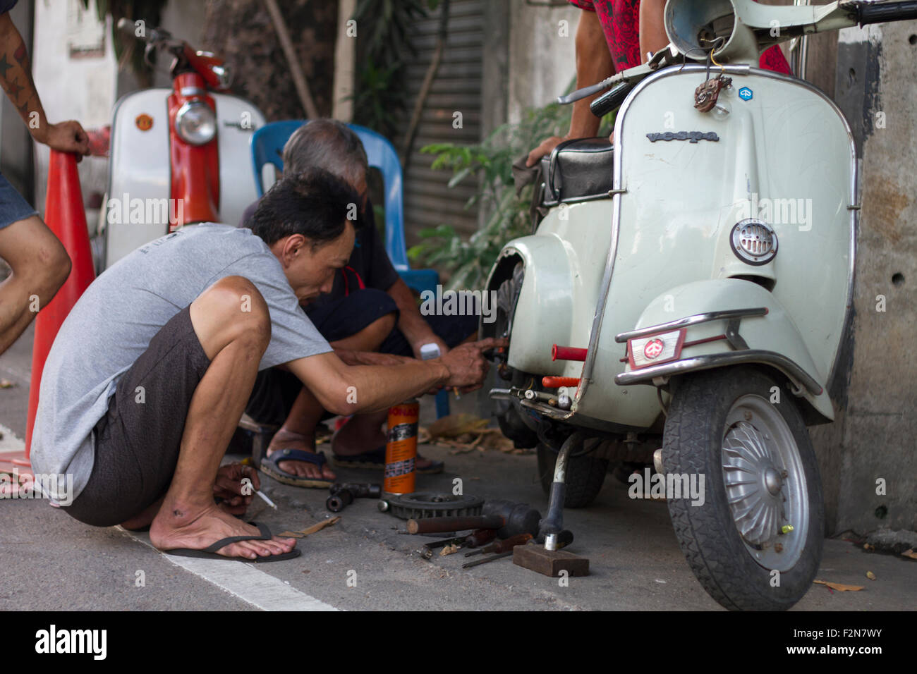 old Veppa being fixed up Stock Photo - Alamy