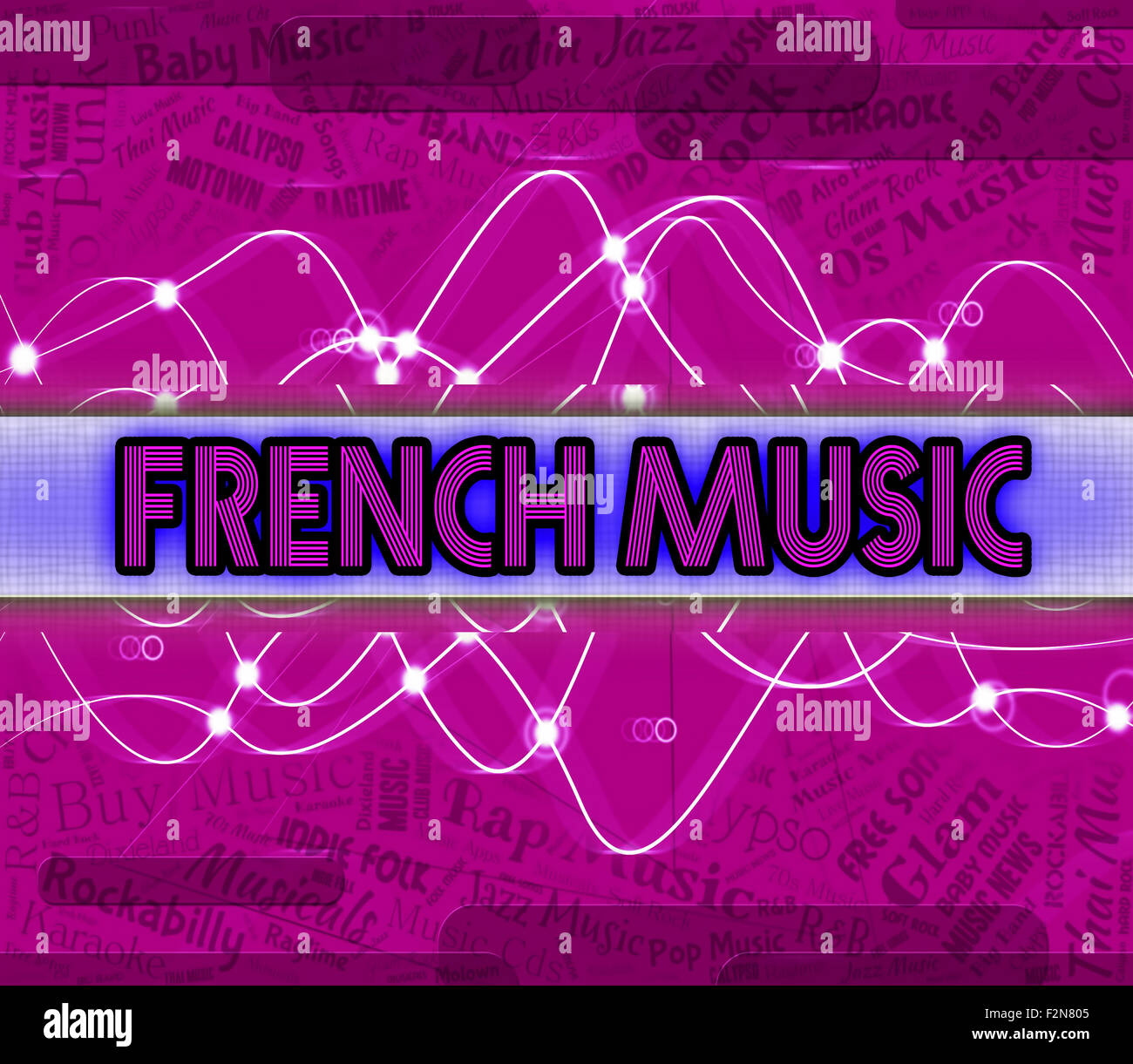 French Music Meaning Sound Tracks And Singing Stock Photo - Alamy