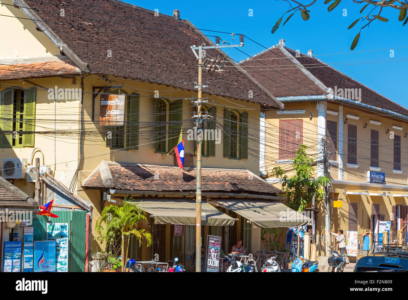 Typical Laos buildings on Phalanxai, Luang Prabang Stock Photo - Alamy