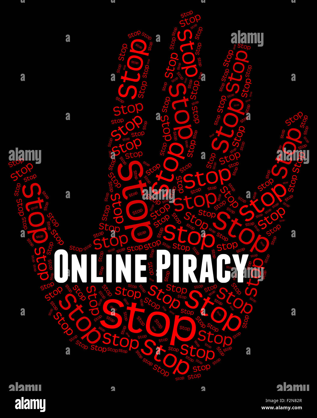 Stop Online Piracy Indicating Warning Sign And Prohibited Stock Photo ...