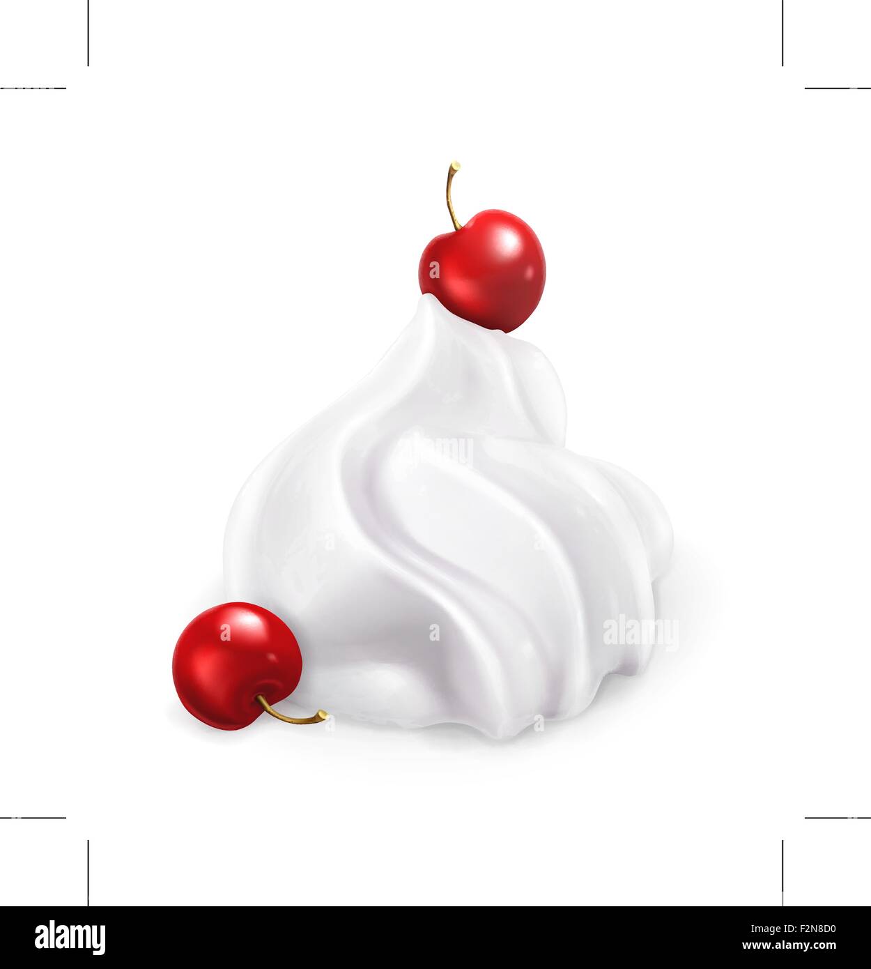 Whipped cream with berries, vector illustration Stock Vector Image ...