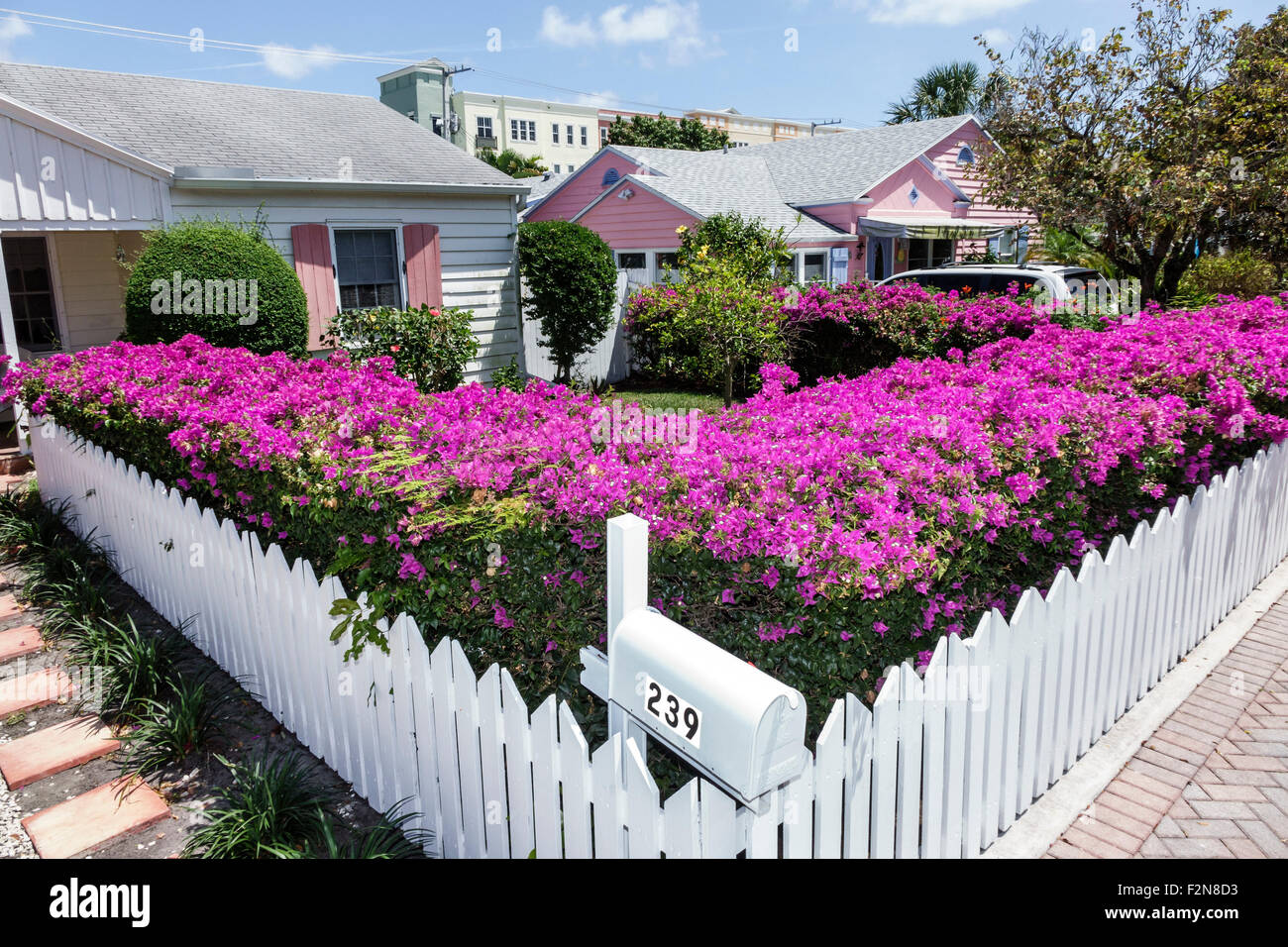 Row homes picket fence hi-res stock photography and images - Alamy