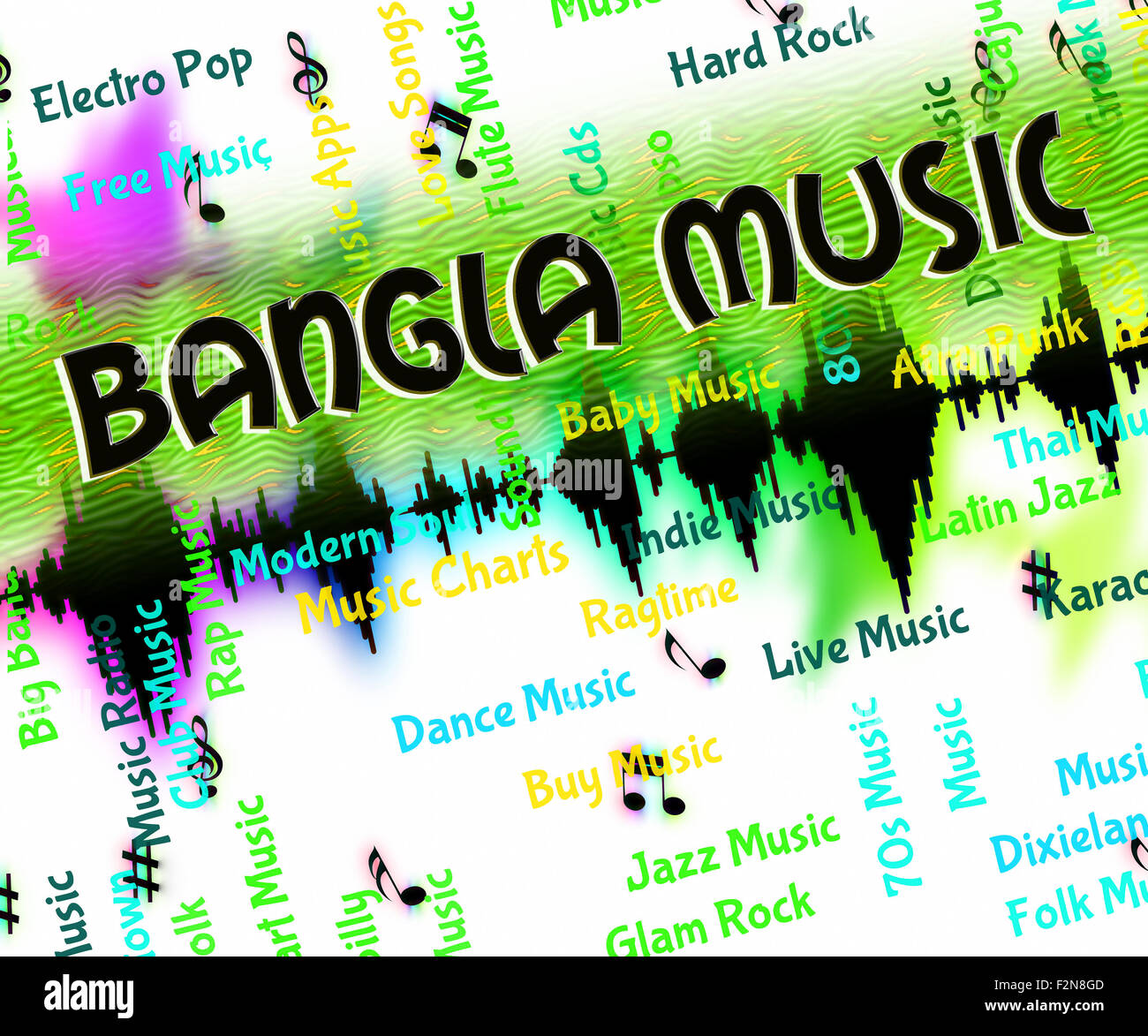 Bangla Music Indicating Sound Track And Musical Stock Photo - Alamy