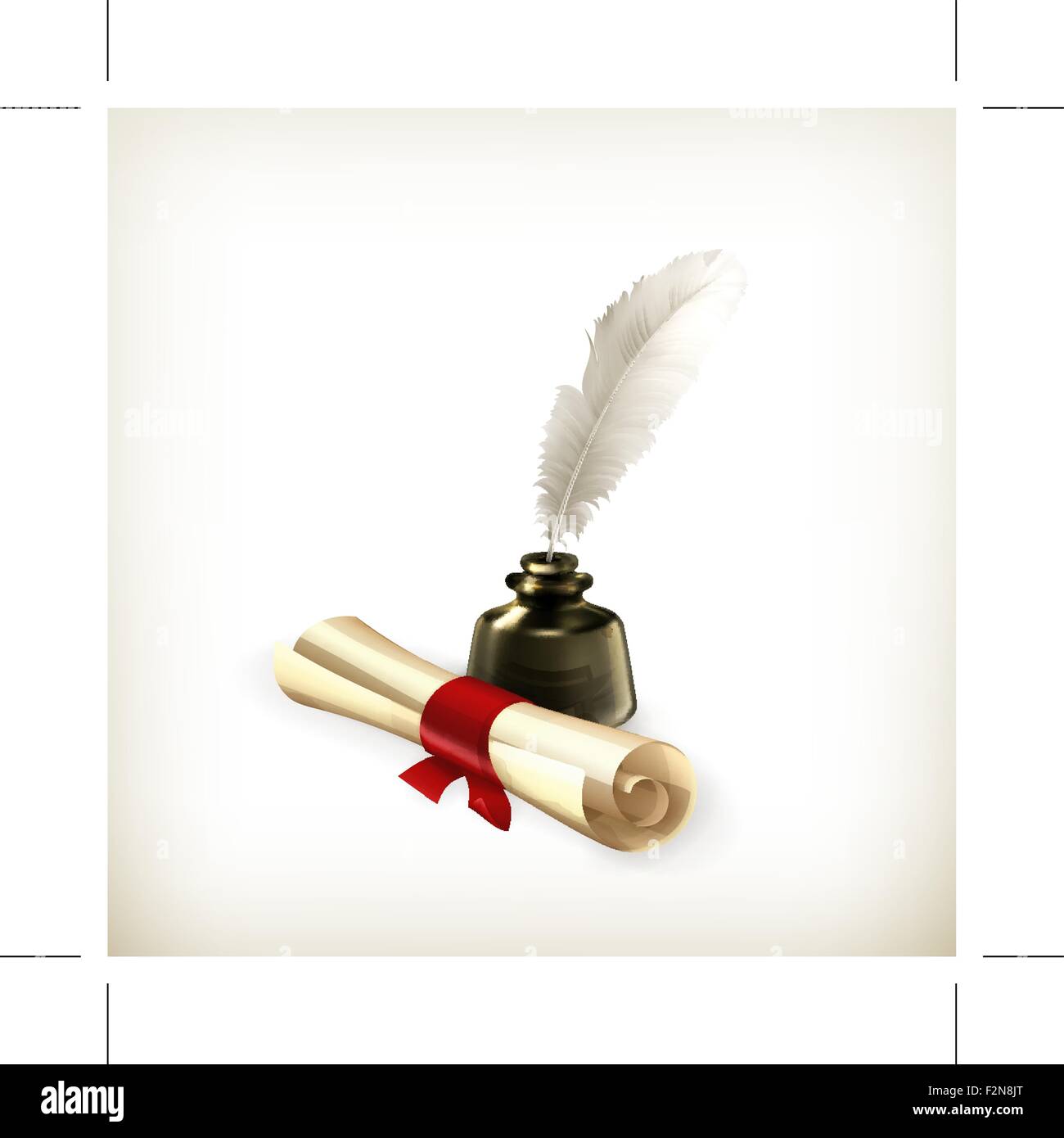 Ancient scroll and feather, vector Stock Vector Image & Art - Alamy