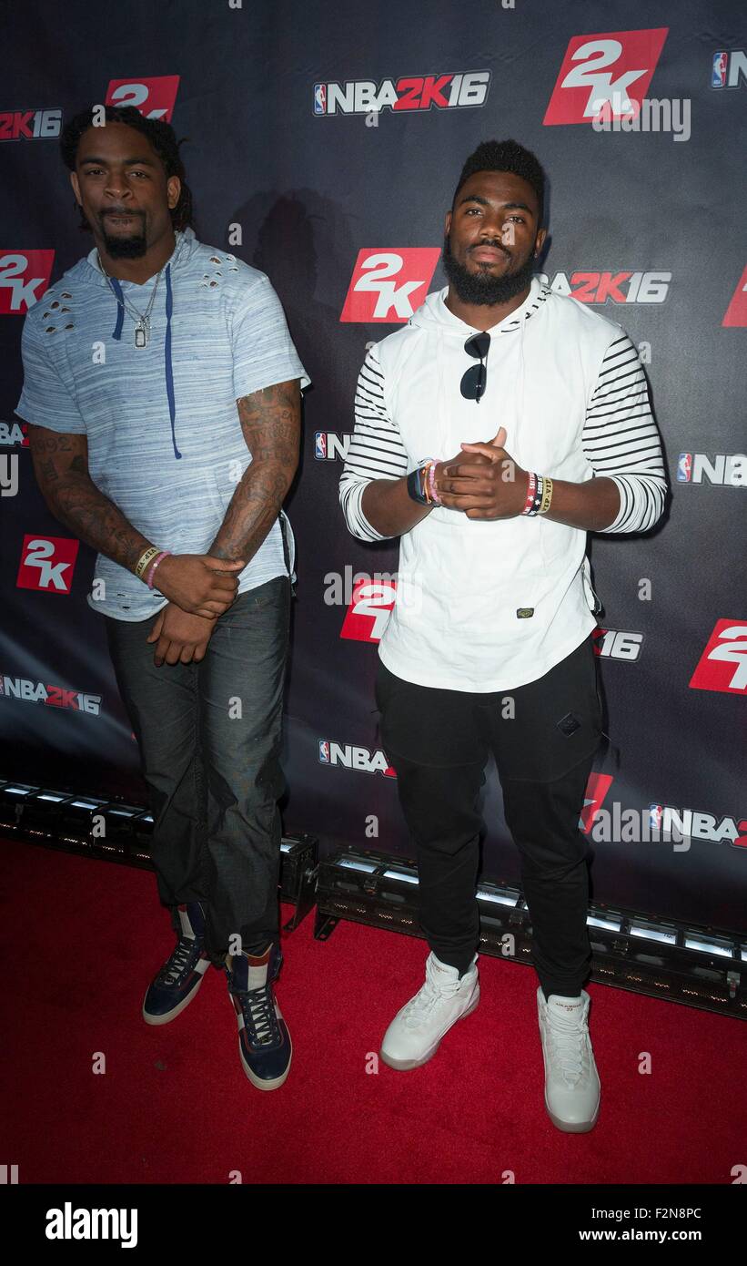 New York, NY, USA. 21st Sep, 2015. Damontre Moore, Landon Collins at ...