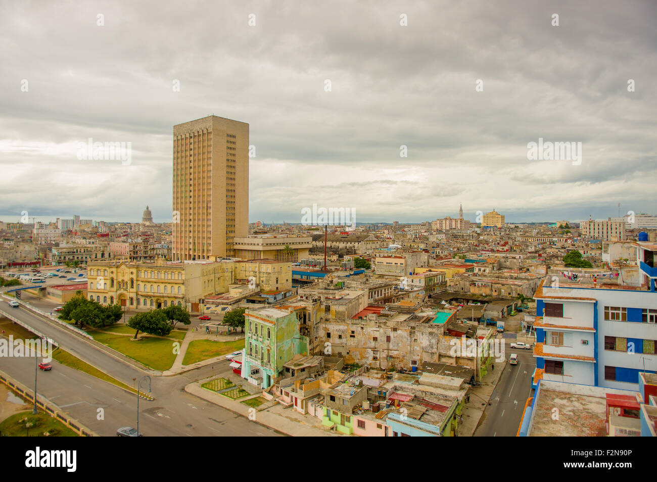 Panorama of Havana city Vedado District Stock Photo - Alamy