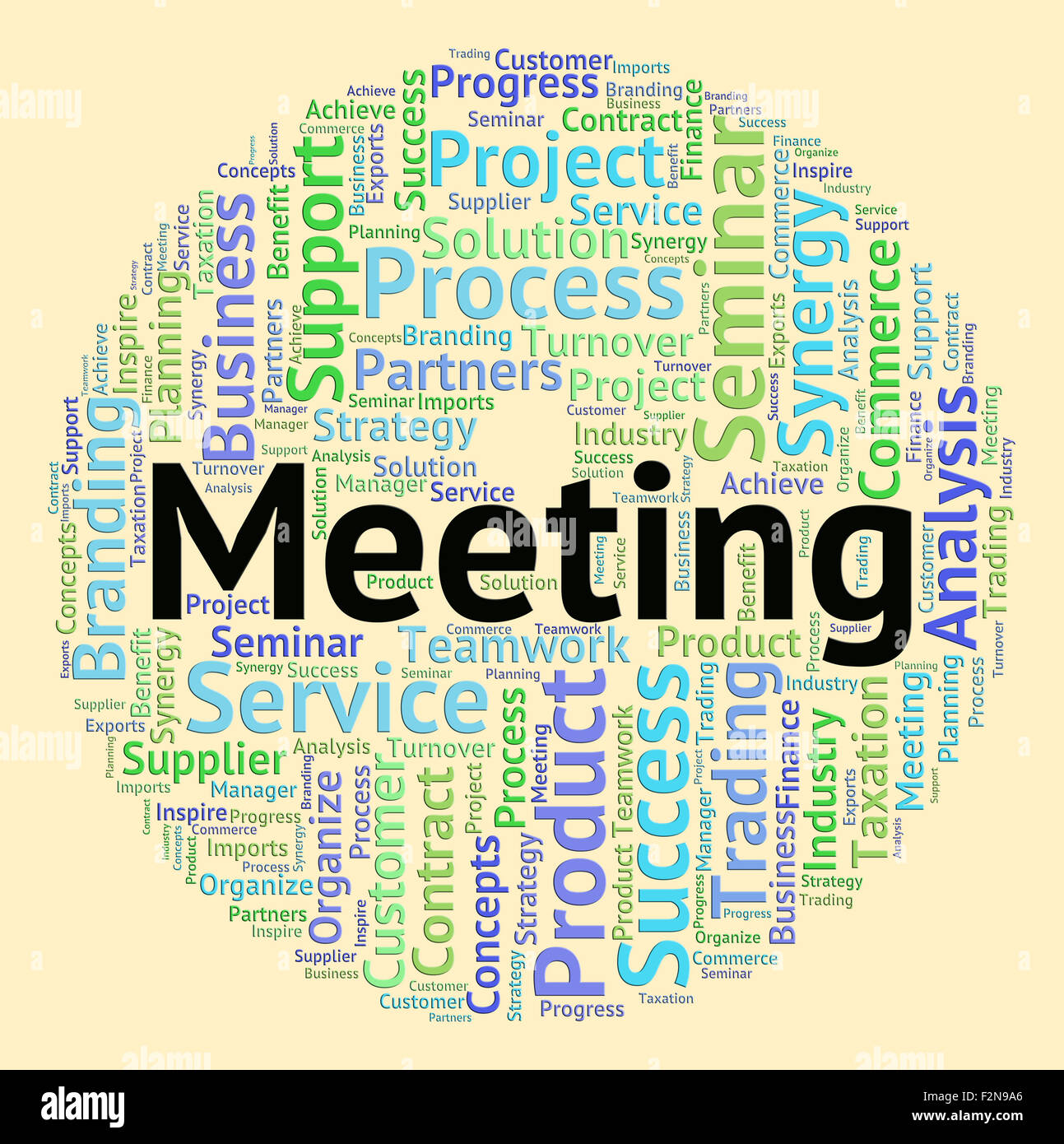 Meeting Word Indicating Get Together And Meets Stock Photo - Alamy