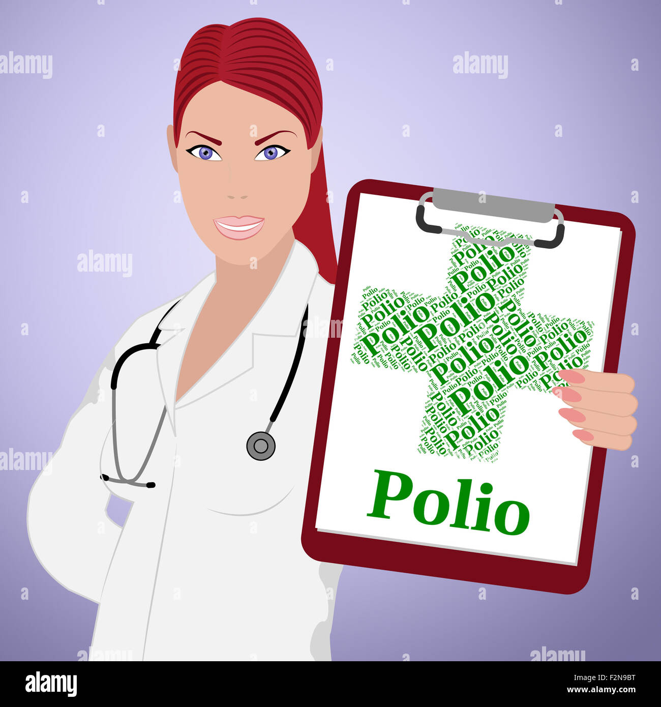 Polio Word Showing Poor Health And Malady Stock Photo - Alamy
