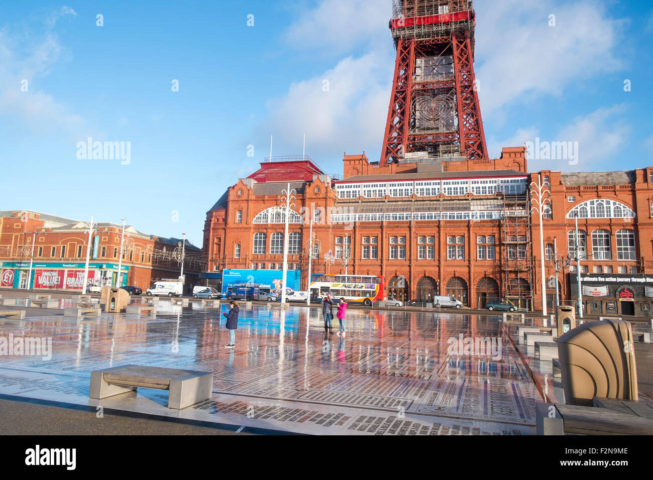 Blackpool tower eye and the comedy carpet, lancashire,England Stock ...