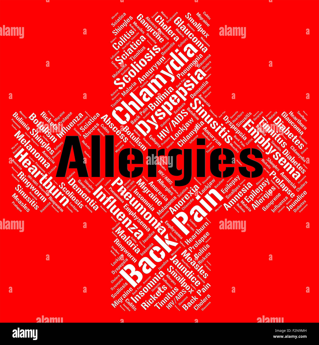 Allergies Word Indicating Ill Health And Hypersensitivity Stock Photo ...