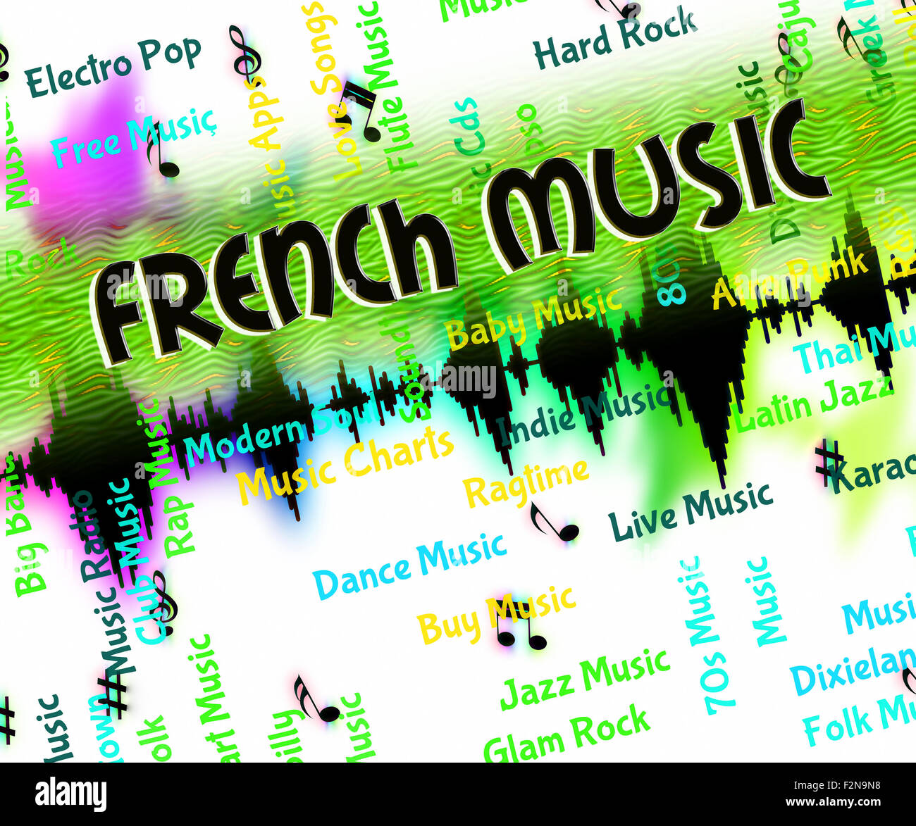 French Music Showing Sound Tracks And Song Stock Photo - Alamy