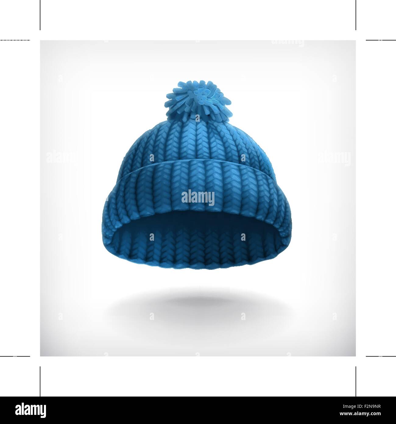 Knitted blue cap, vector illustration Stock Vector Image & Art - Alamy