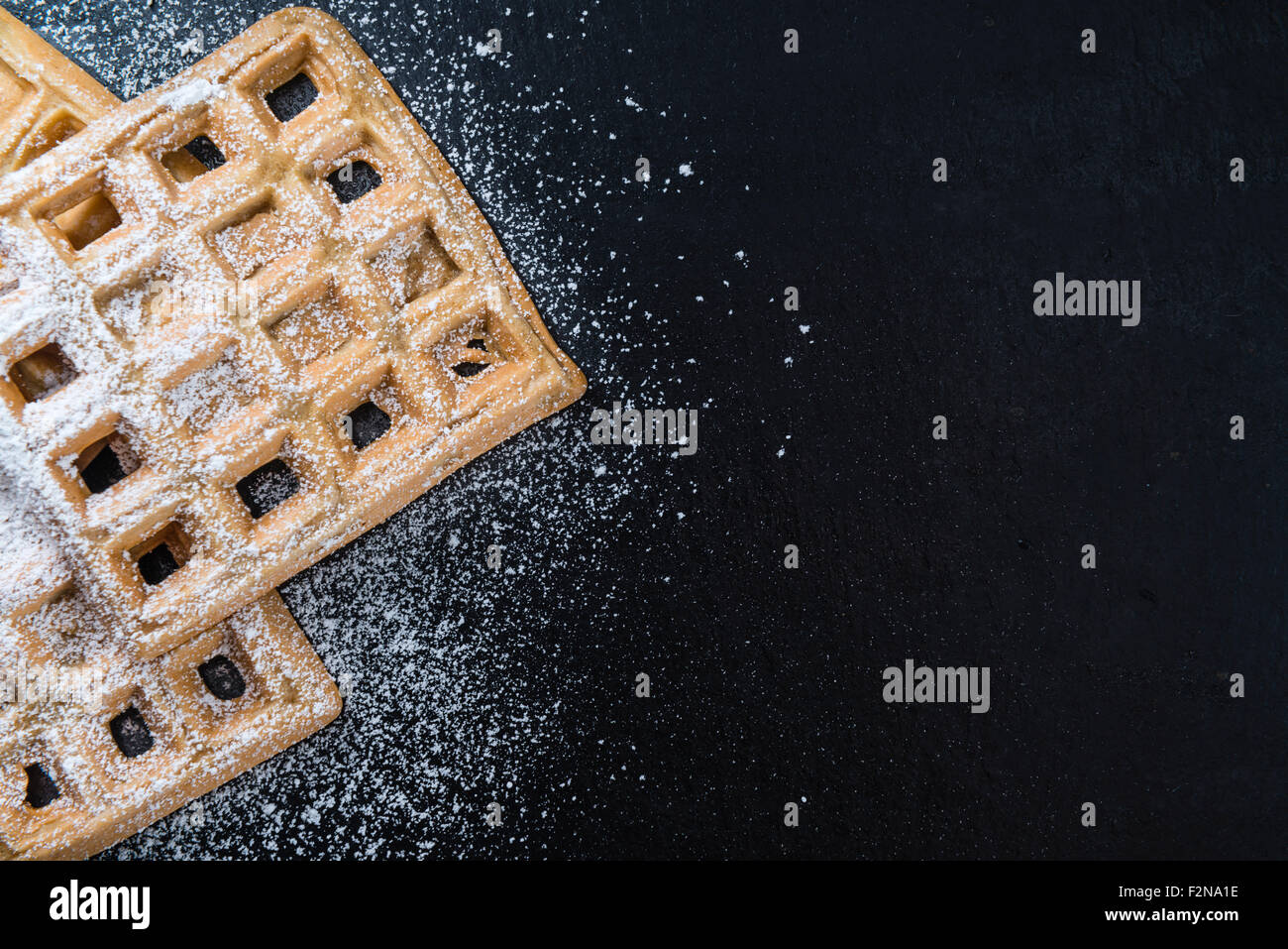 Waffles with sugar hi-res stock photography and images - Alamy