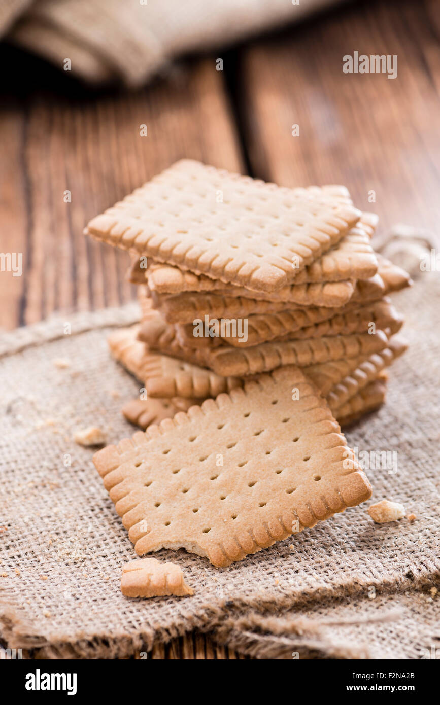 Butter Biscuits (close-up shot) on wooden background Stock Photo - Alamy