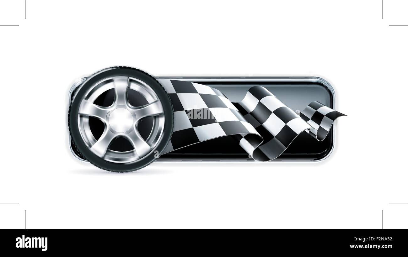Racing banner with car wheel Stock Vector Image & Art - Alamy