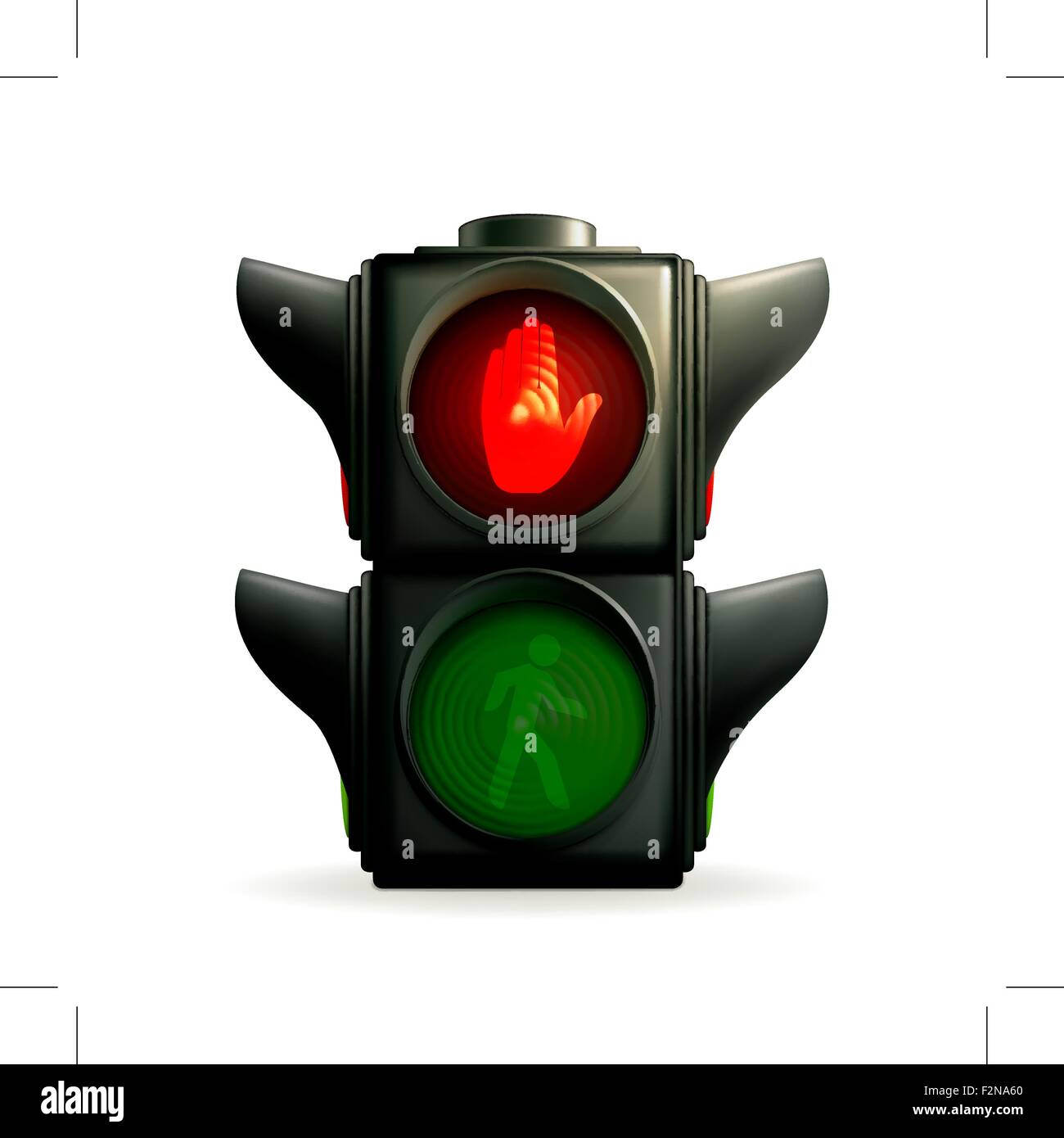 Traffic lights red hand stop Stock Vector Images - Alamy