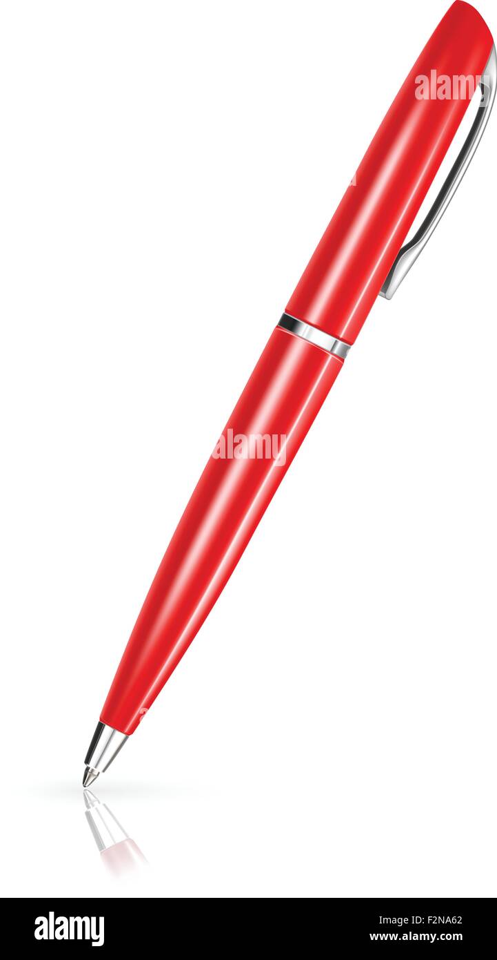 Red ballpoint pen Stock Vector Images - Alamy