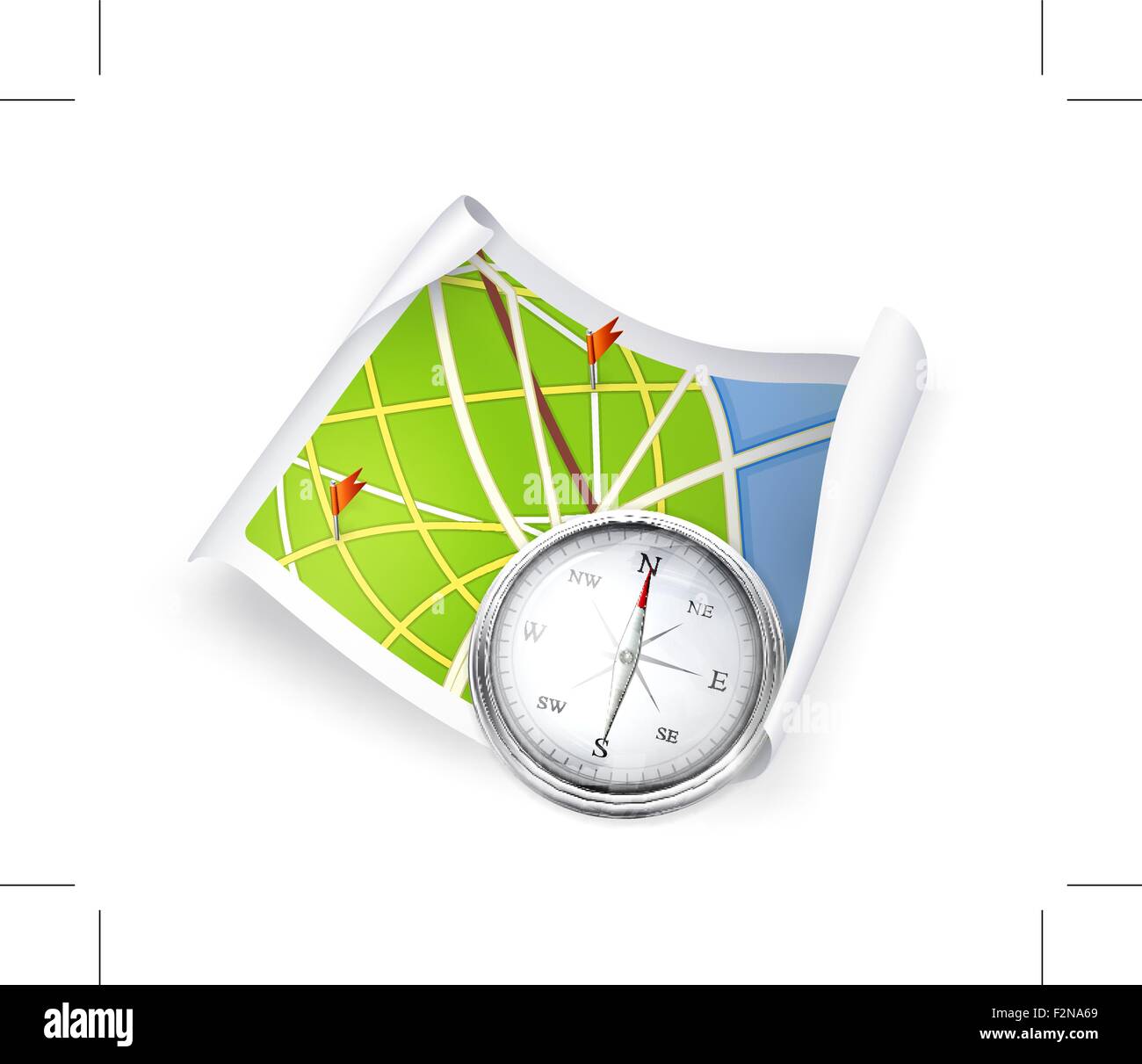 Road Map and compass Stock Vector Image & Art - Alamy