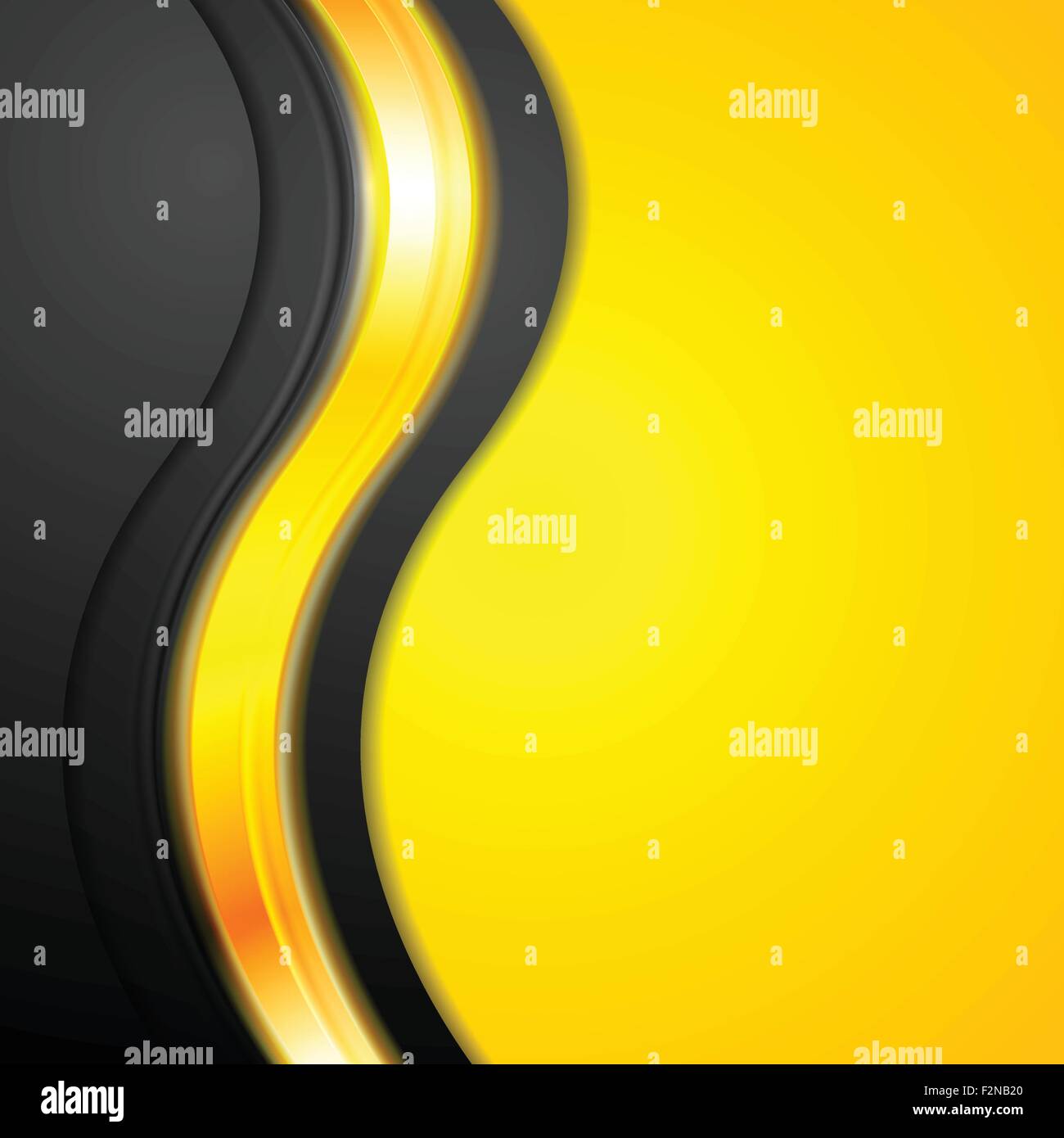 Shiny glowing yellow waves background. Vector design Stock Vector Image ...