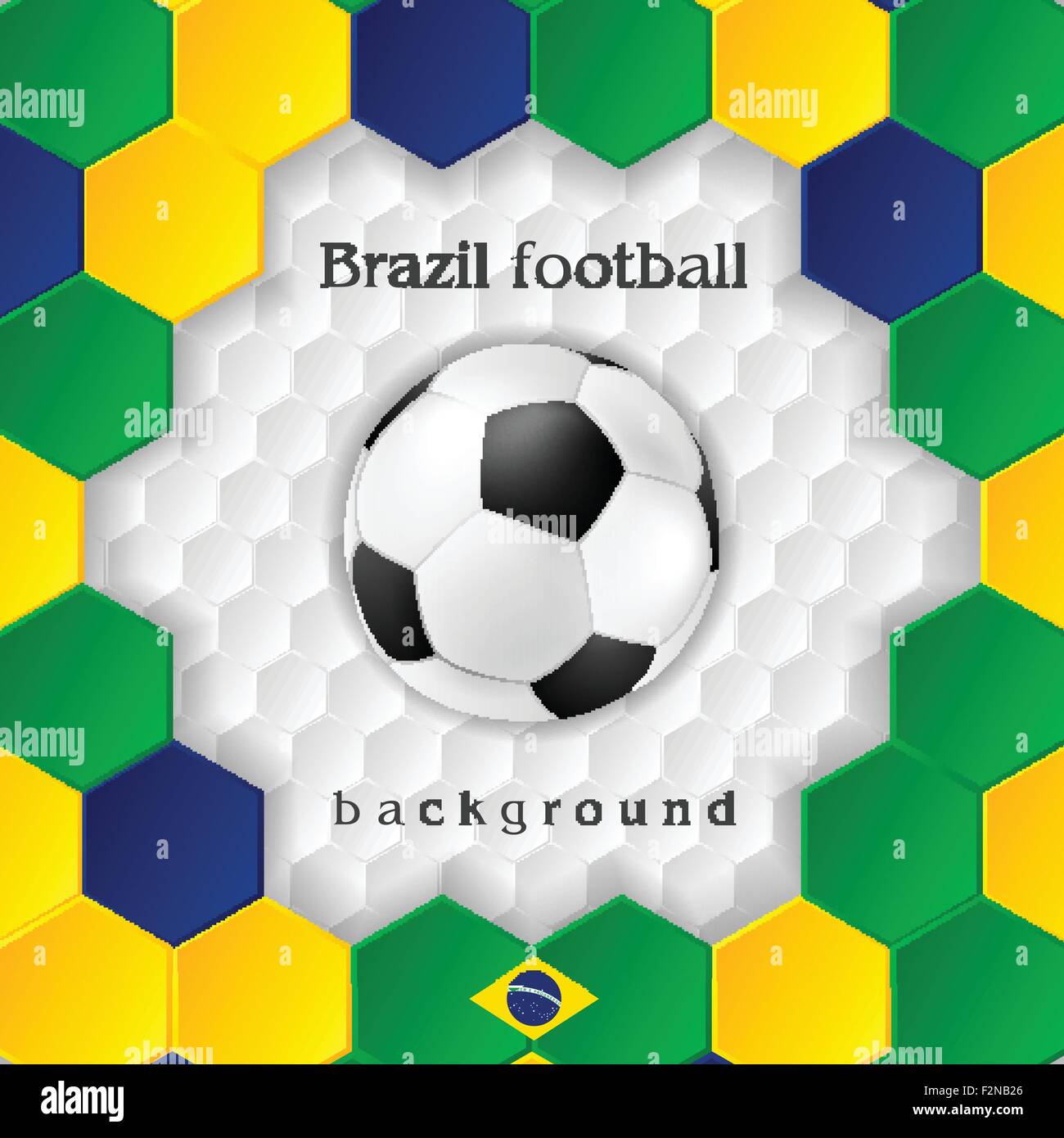 Bright soccer background with ball. Brazilian colors. Vector design ...