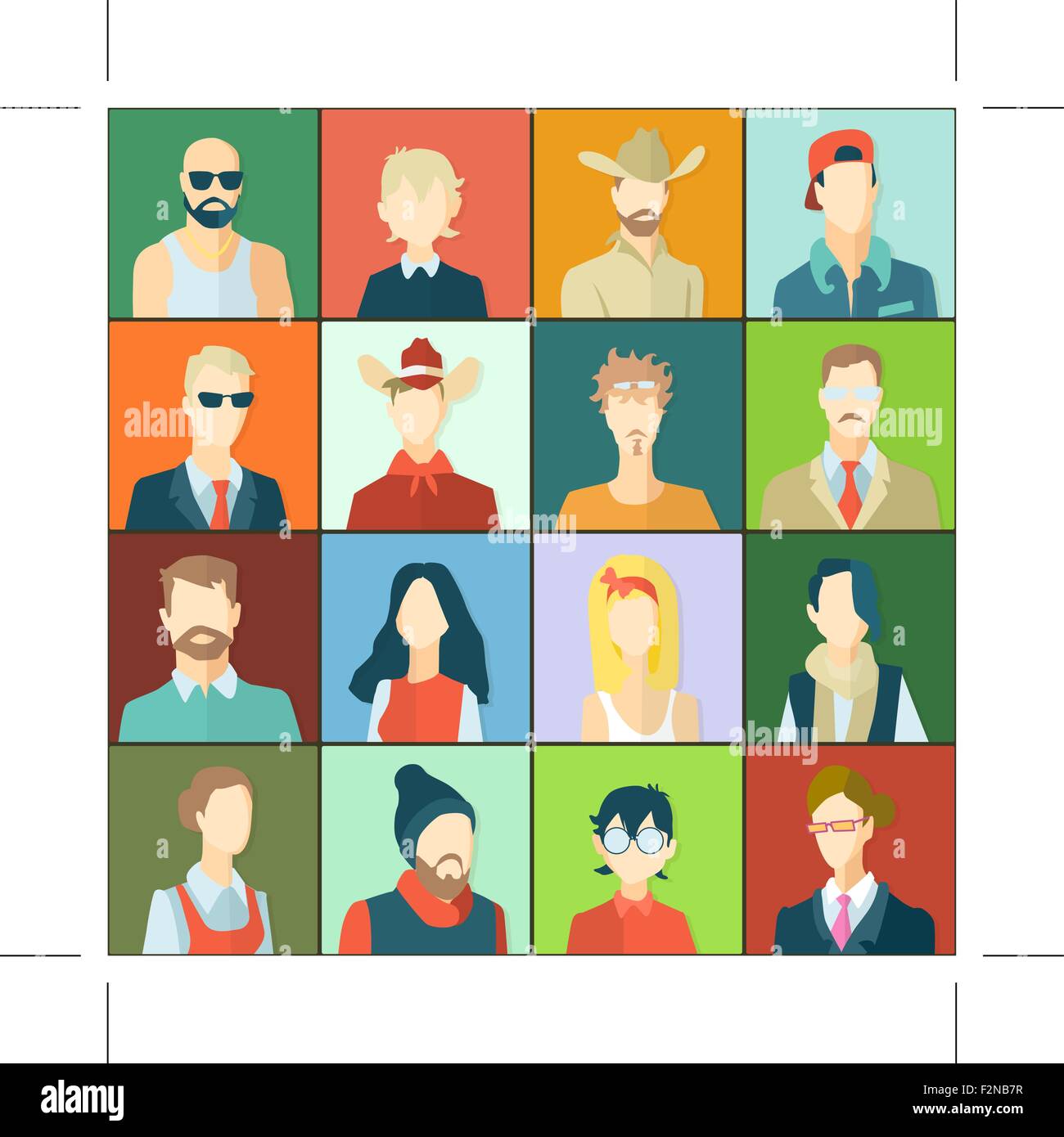 Set of avatars, flat design Stock Vector Image & Art - Alamy