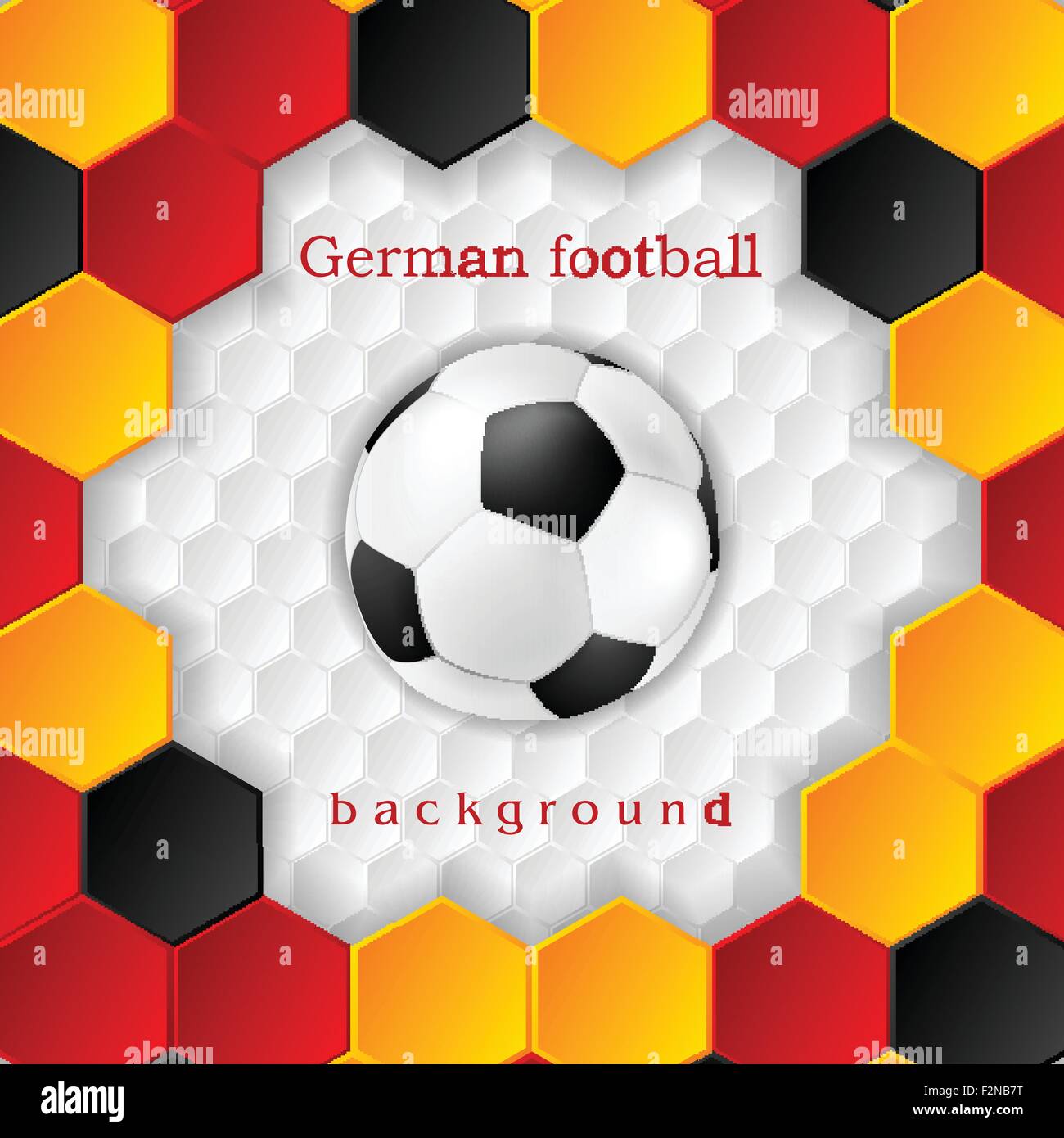 Bright soccer background with ball. German colors. Vector design Stock ...