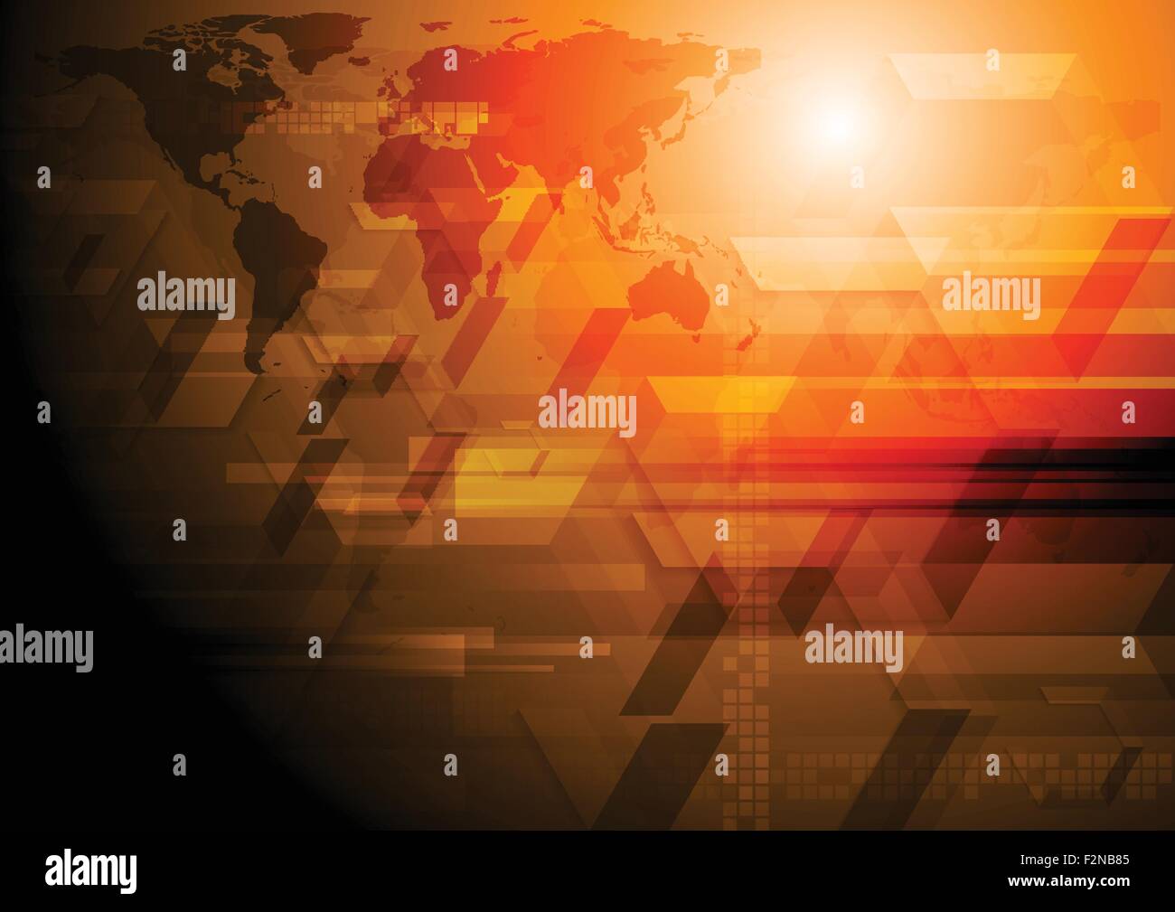Dark tech background with world map. Vector art design illustration ...