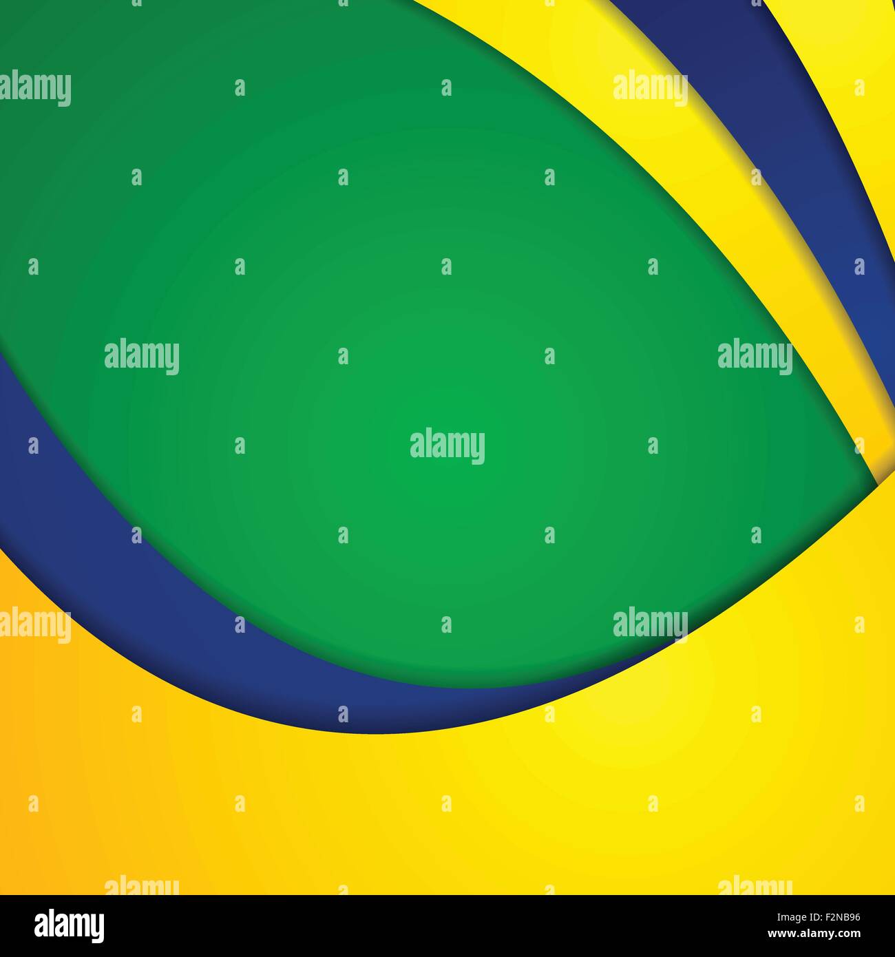 Corporate wavy bright abstract background. Brazilian colors. Vector art ...