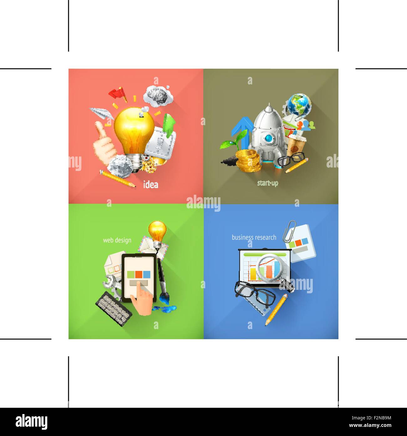 Business concepts 3d vector icons Stock Vector Image & Art - Alamy