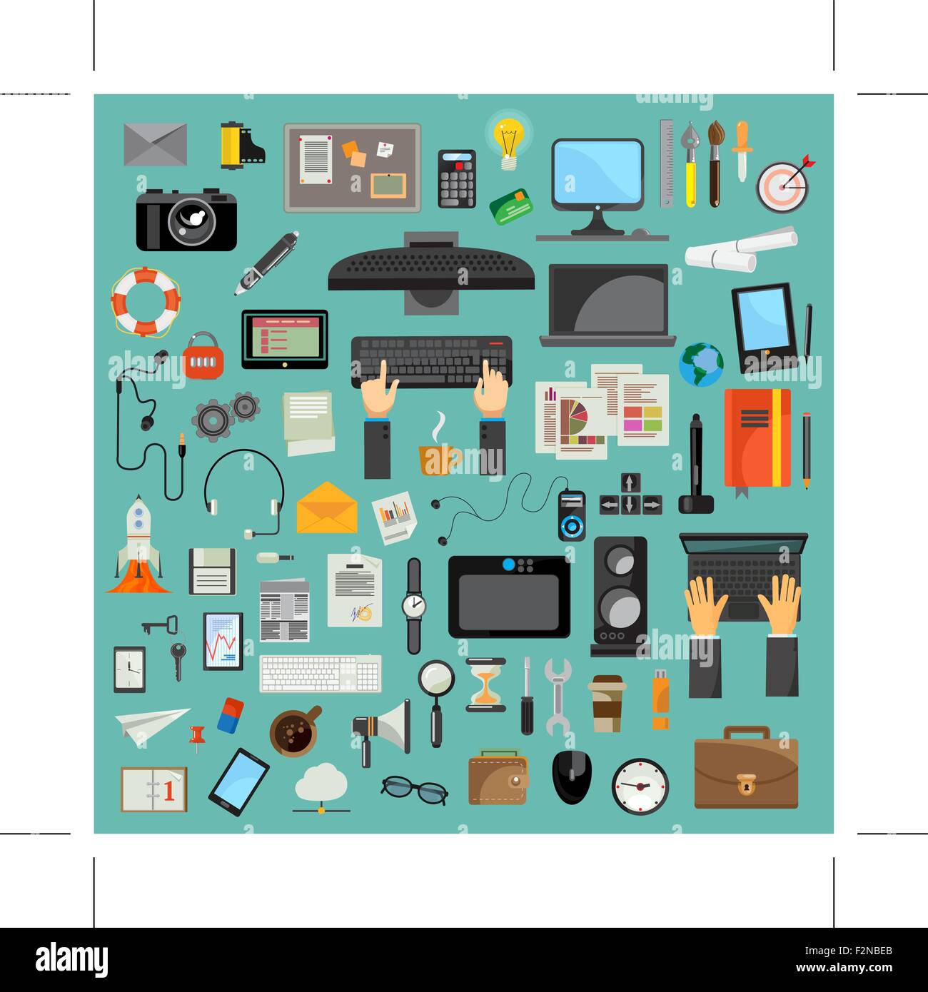 Computer technology, icon set flat design Stock Vector Image & Art - Alamy