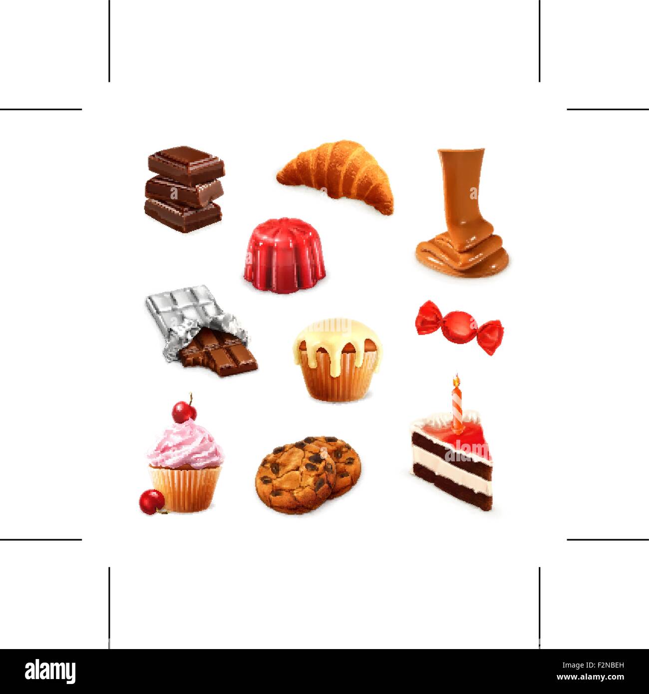 Confectionery, vector set 3 Stock Vector Image & Art - Alamy