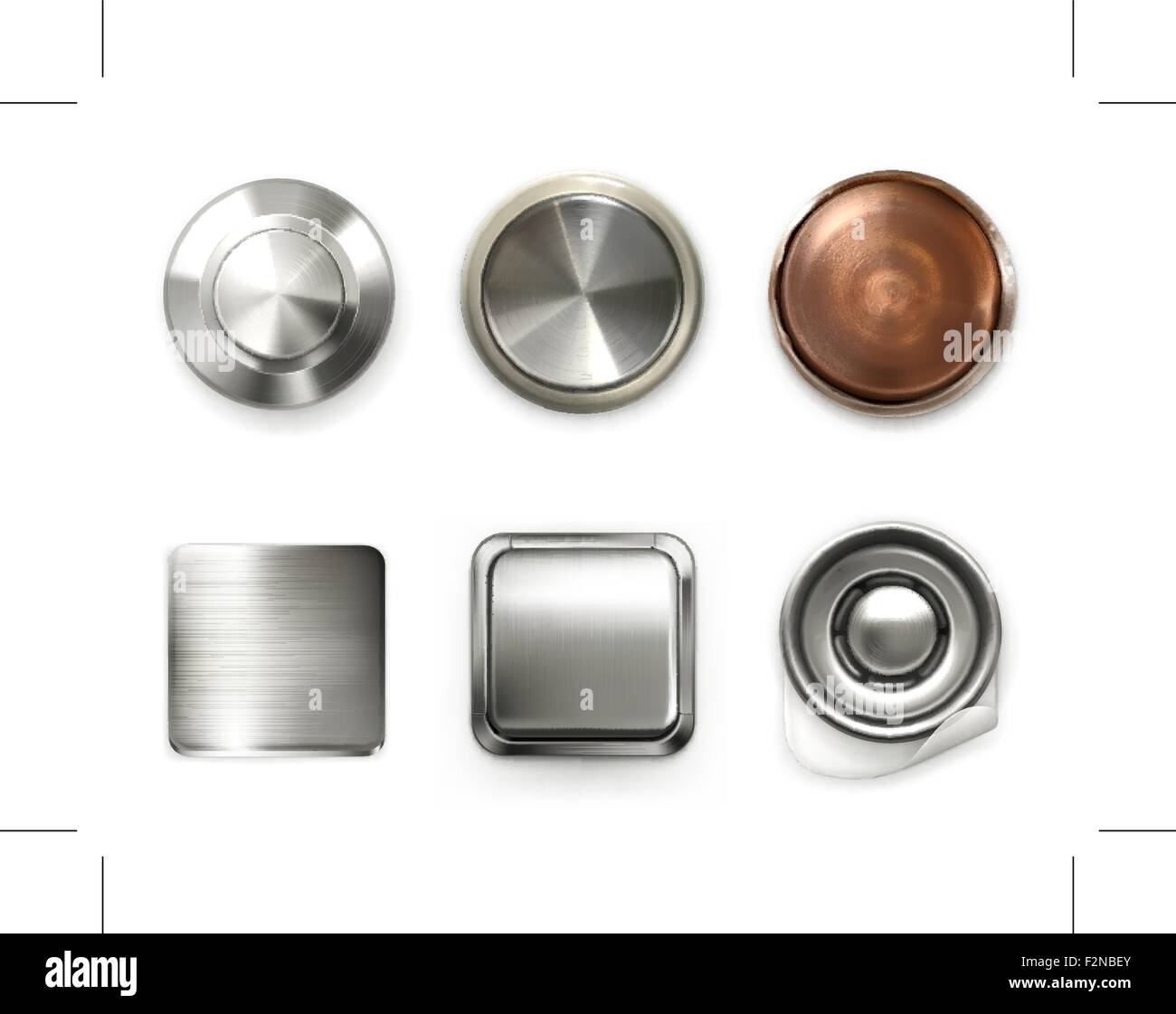 Steel buttons Stock Vector Images - Alamy
