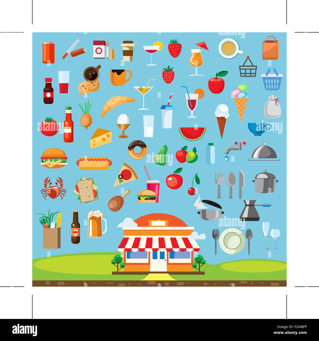 Food icon set hi-res stock photography and images - Alamy