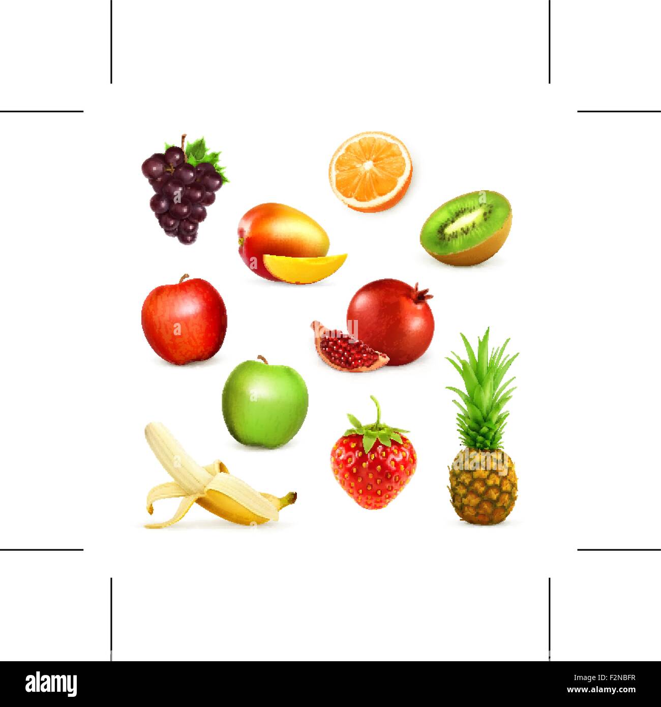 Mango set realistic isolated Stock Vector Images - Alamy