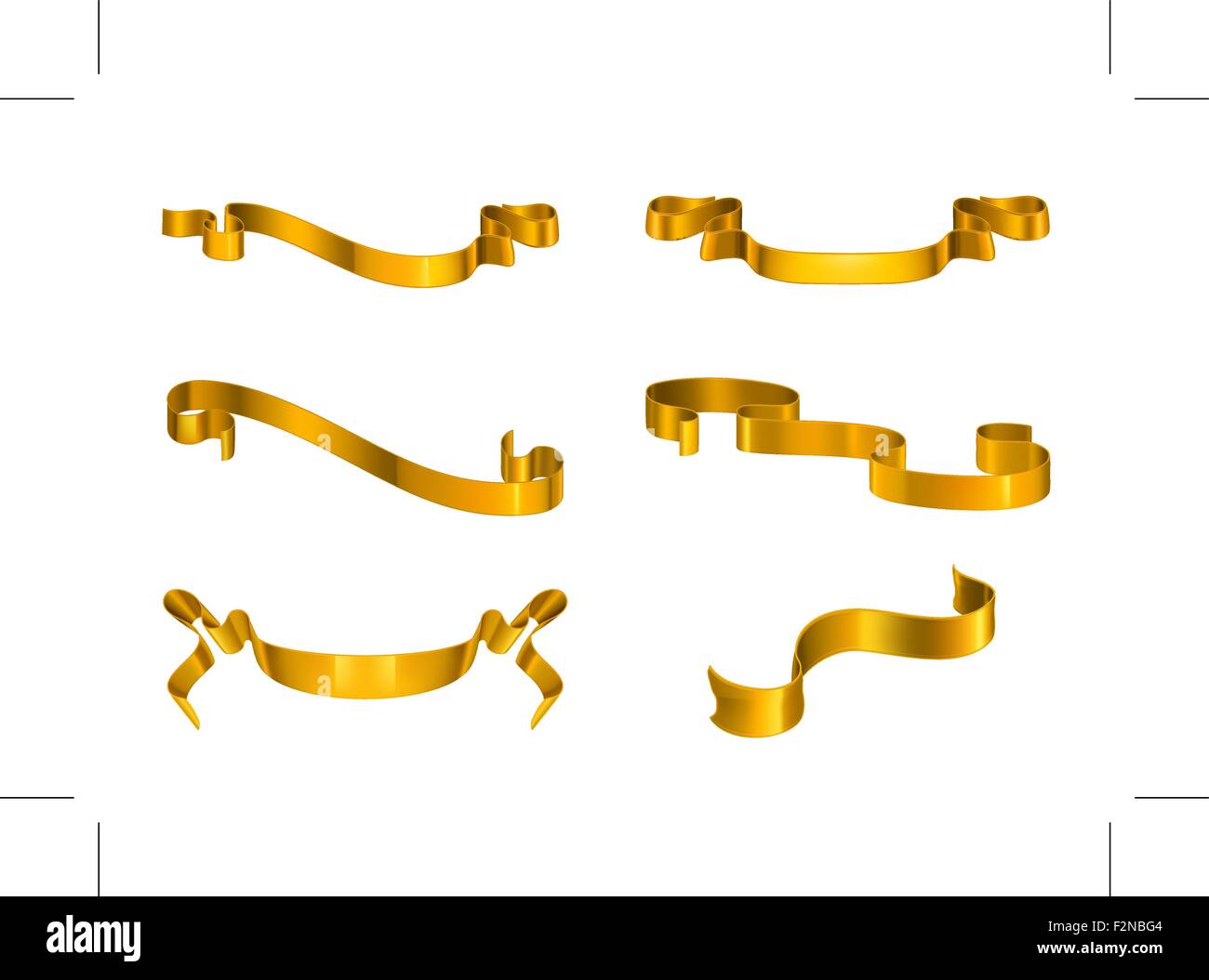 Gold ribbons set Stock Vector Image & Art - Alamy