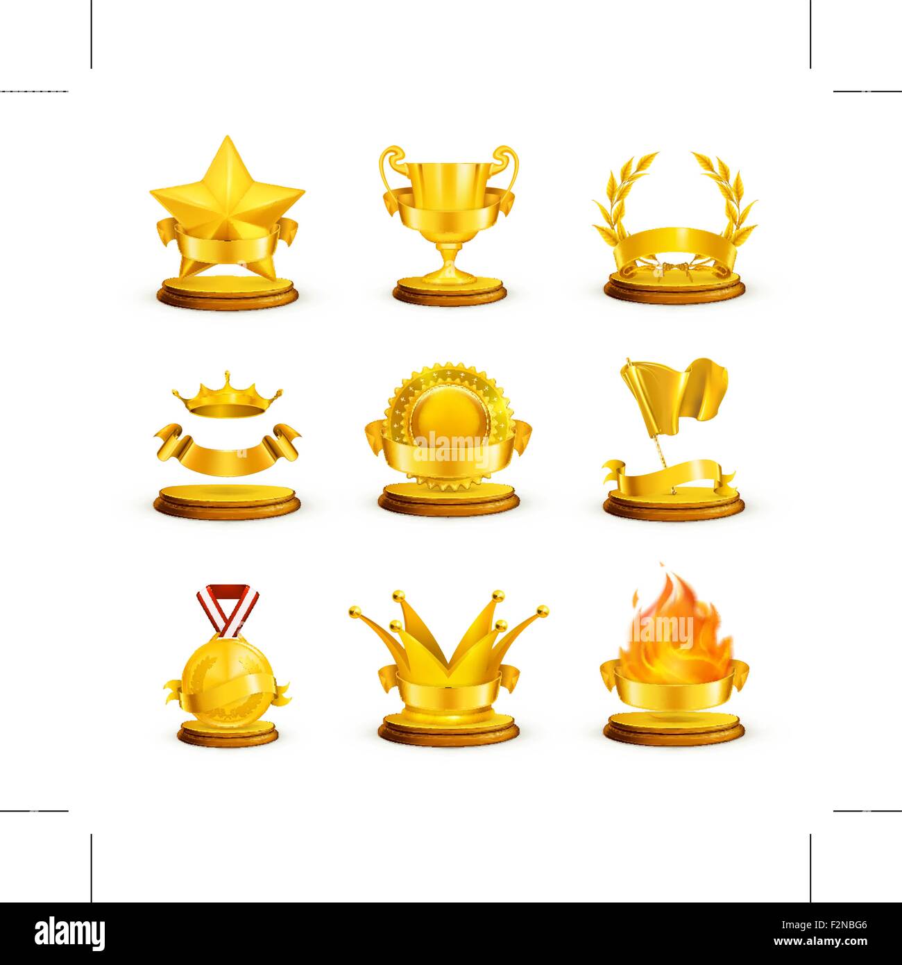 Gold awards, vector set Stock Vector Image & Art - Alamy