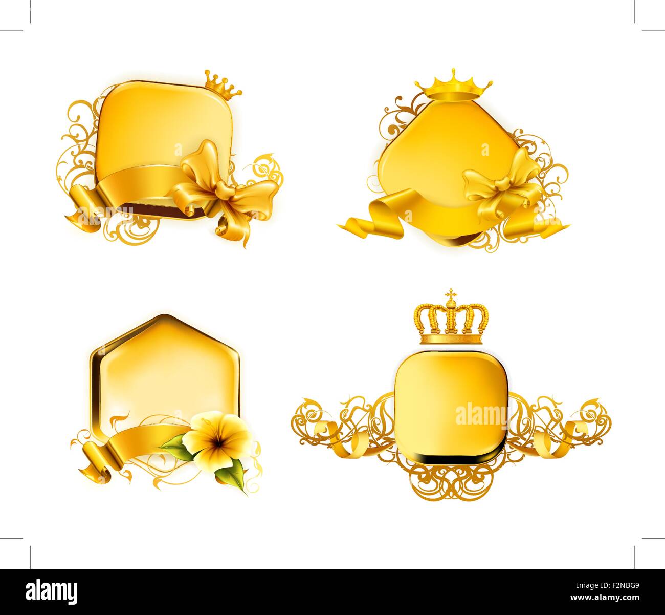 Golden Emblem, set 10eps Stock Vector Image & Art - Alamy